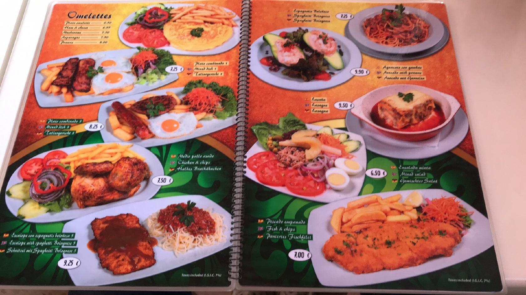 Menu at Windsor Garden Restaurant / Pizzeria, Maspalomas