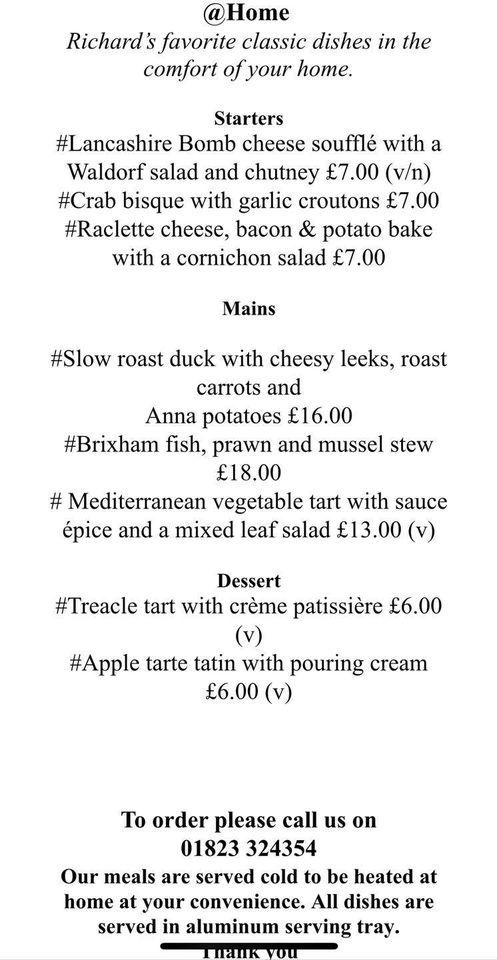Menu at Augustus Restaurant, Taunton