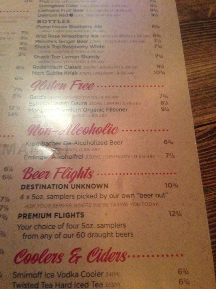 Menu at MKT Fresh Food Beer Market pub & bar, Edmonton, Gateway Blvd NW
