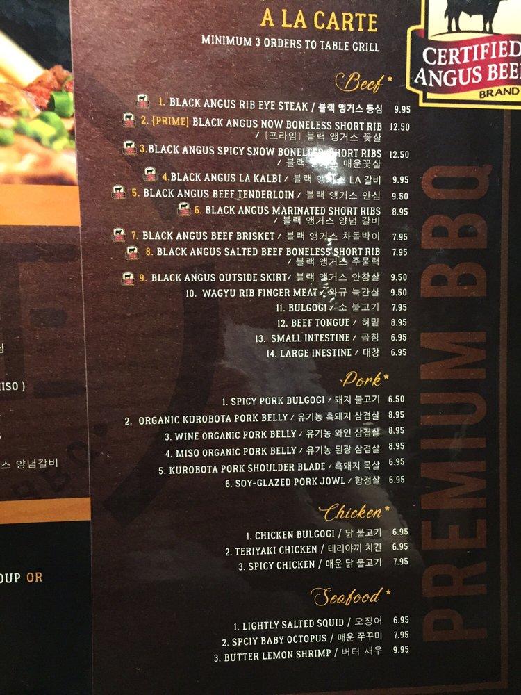 Menu at Master Kim’s Korean BBQ, Las Vegas, S Durango Dr #100
