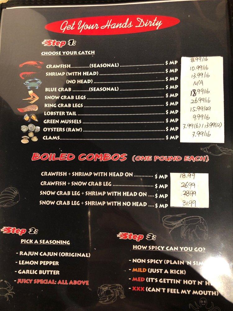 Menu at Juicy Crawfish & Seafood restaurant, College Station