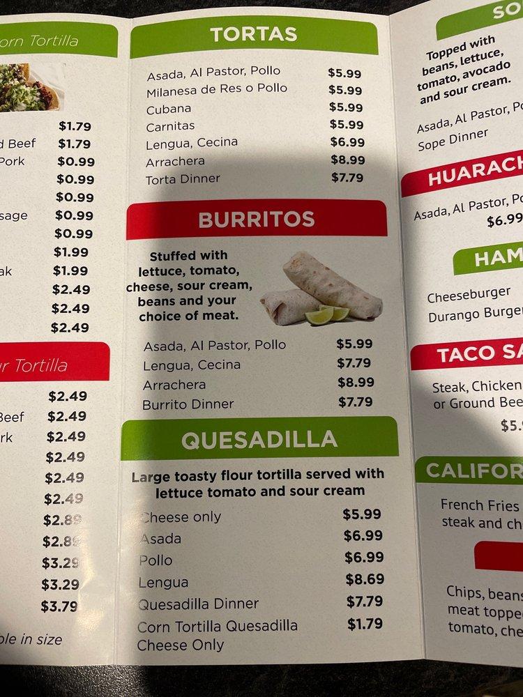 Menu at The Little Marketa restaurant, Plano