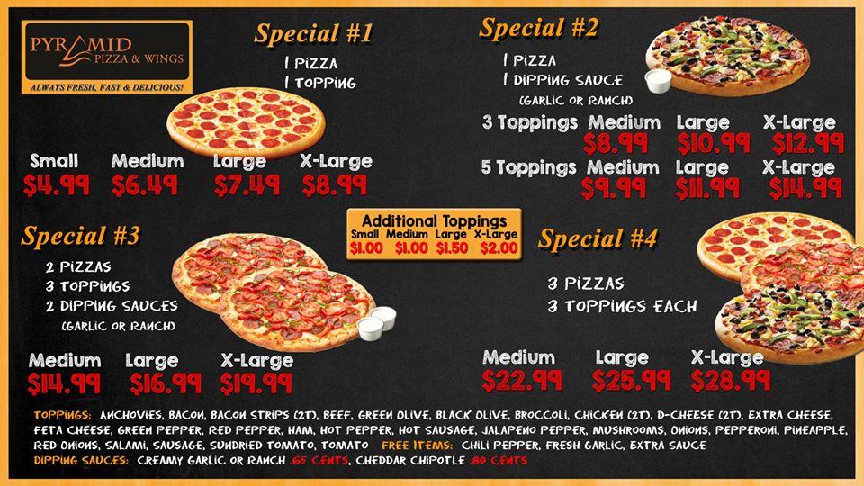 Menu at Pyramid Pizza Westmount pizzeria, Kitchener, 645 Westmount Road ...