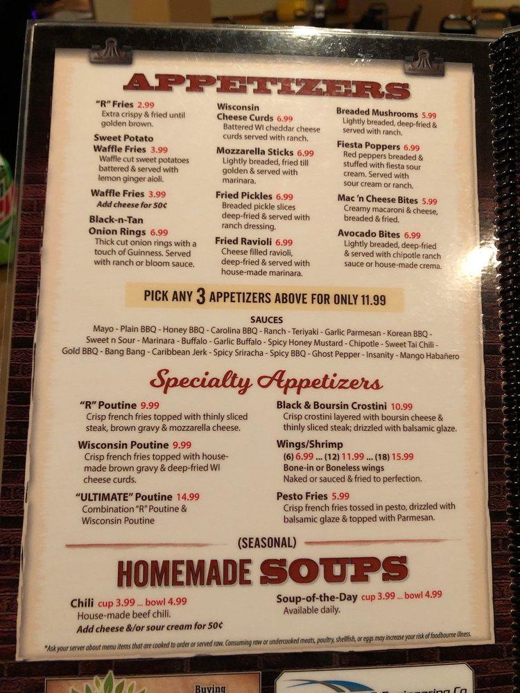Menu at R Place BBQ, Spalding