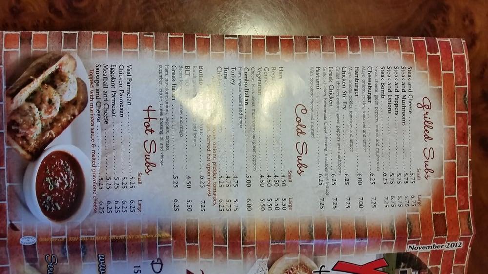 Menu at Yianni's House of Pizza pizzeria, Paris