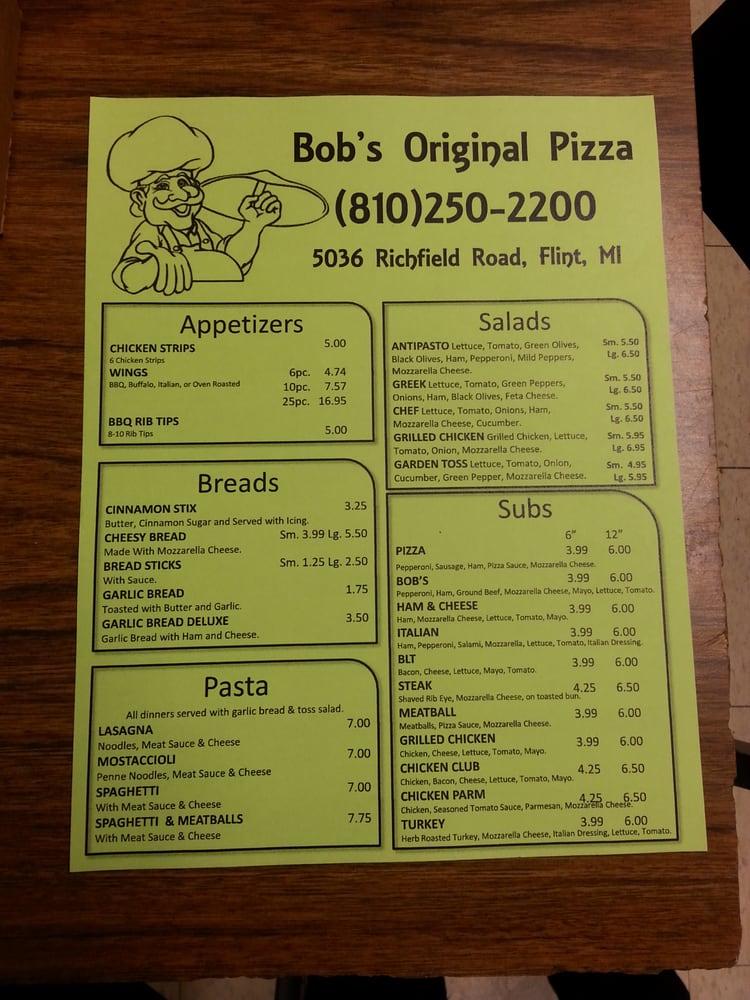 Menu at Bob's Original Pizza pizzeria, Flint, Richfield Rd Suite 5