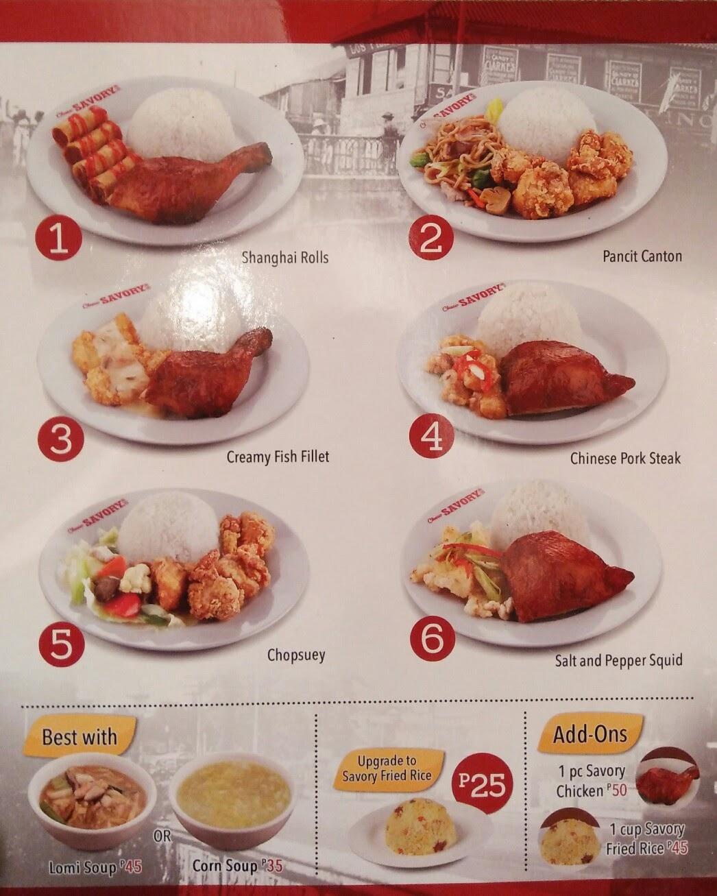 Menu at Classic Savory SM City Calamba restaurant, Calamba, SM City Calamba