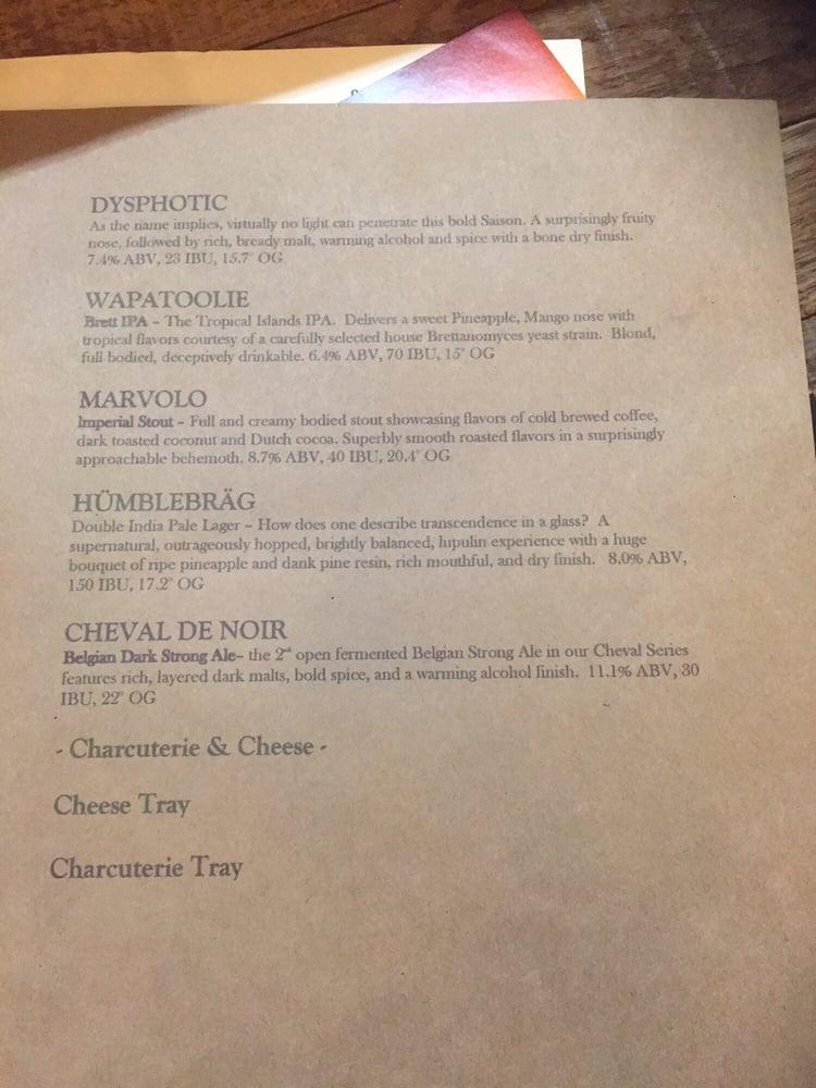 Menu at Commonwealth Brewing Co restaurant, Virginia Beach