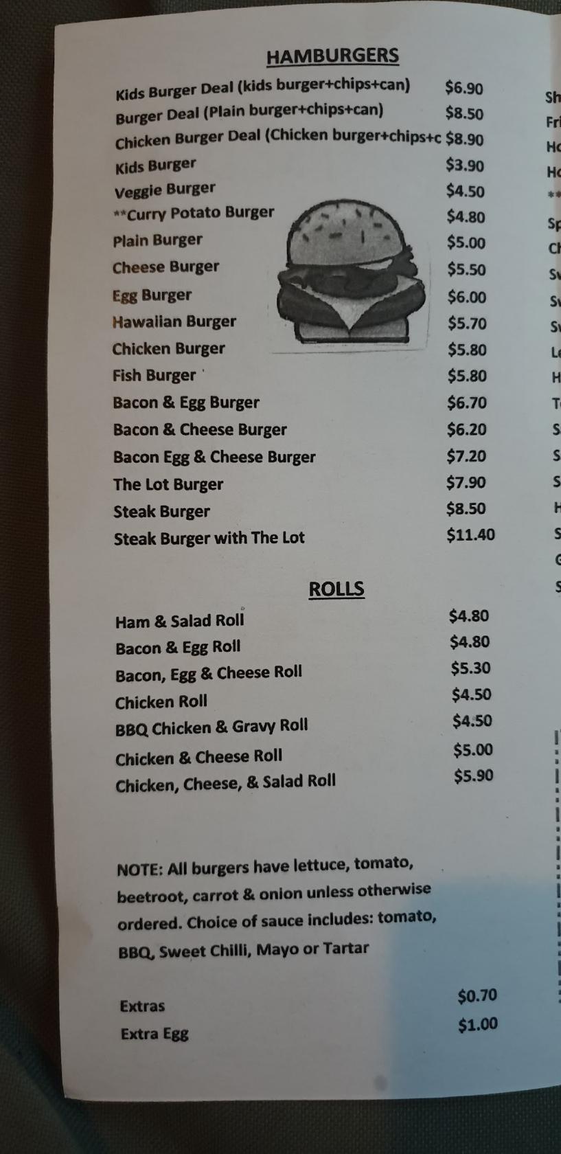 Menu at Hardys Road Takeaway fast food, Mudgeeraba