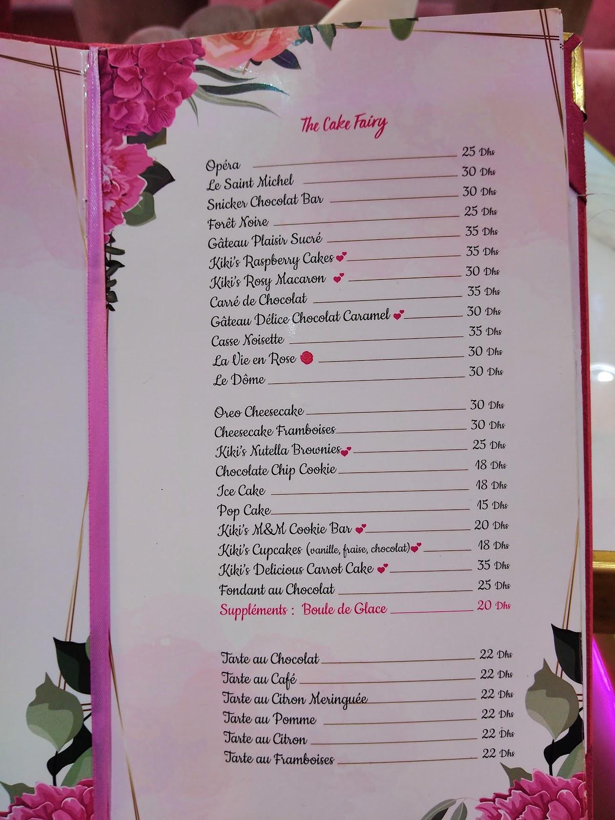 Menu at Kiki's Café Zerktouni cafe, Casablanca