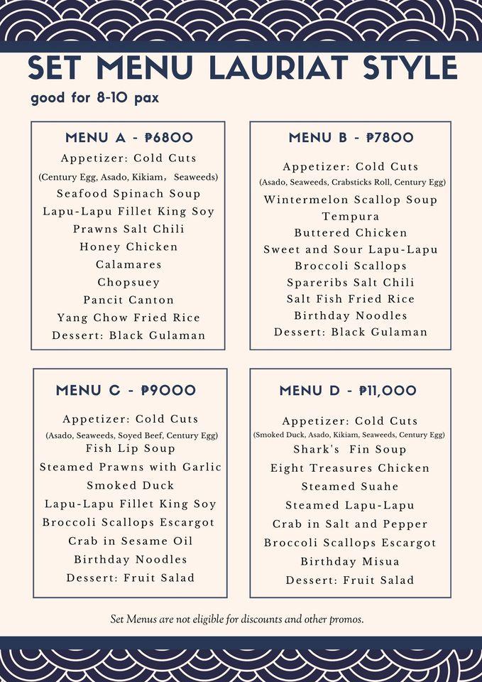 Menu at Swan Lake Restaurant, Caloocan, 83 5th St