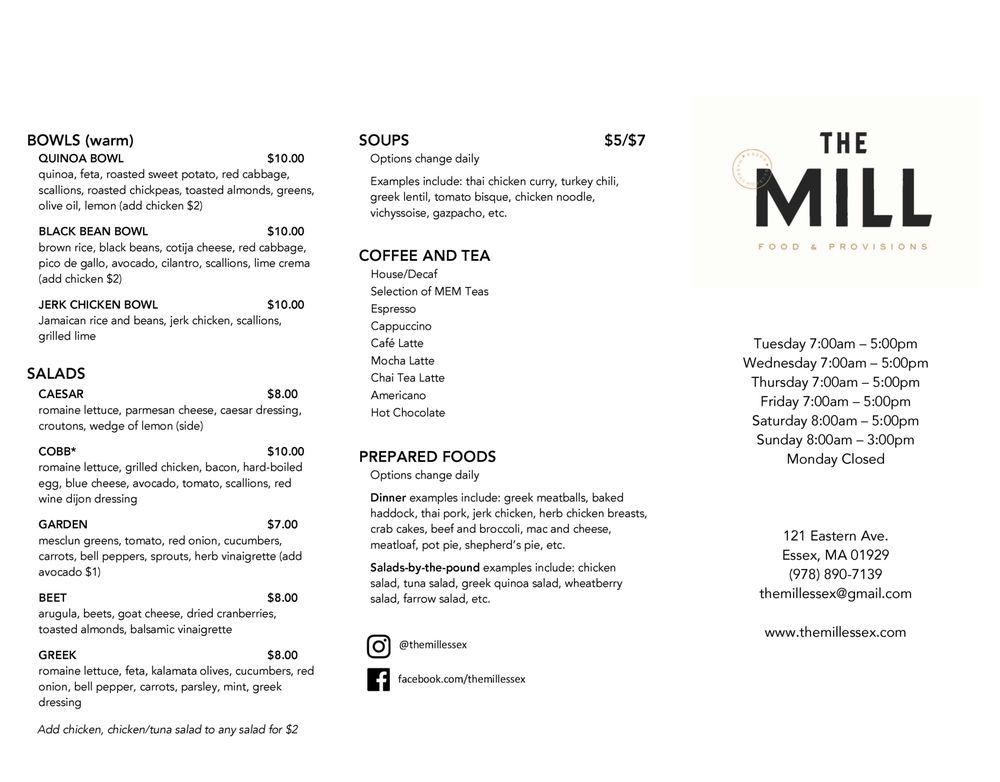 Menu At The Mill Restaurant Essex menu-at-the-mill-restaurant-essex