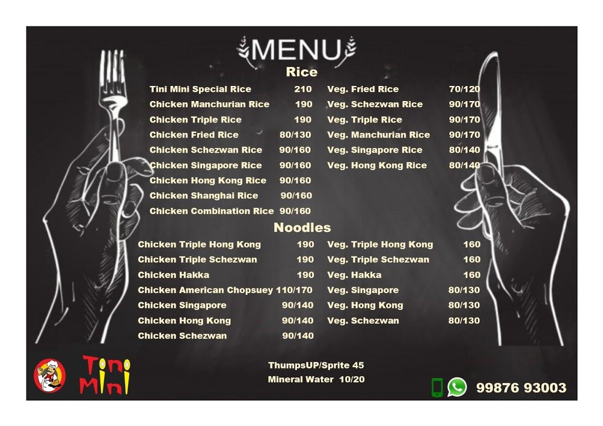 Menu at Tini Mini Family Restaurant, Kalyan