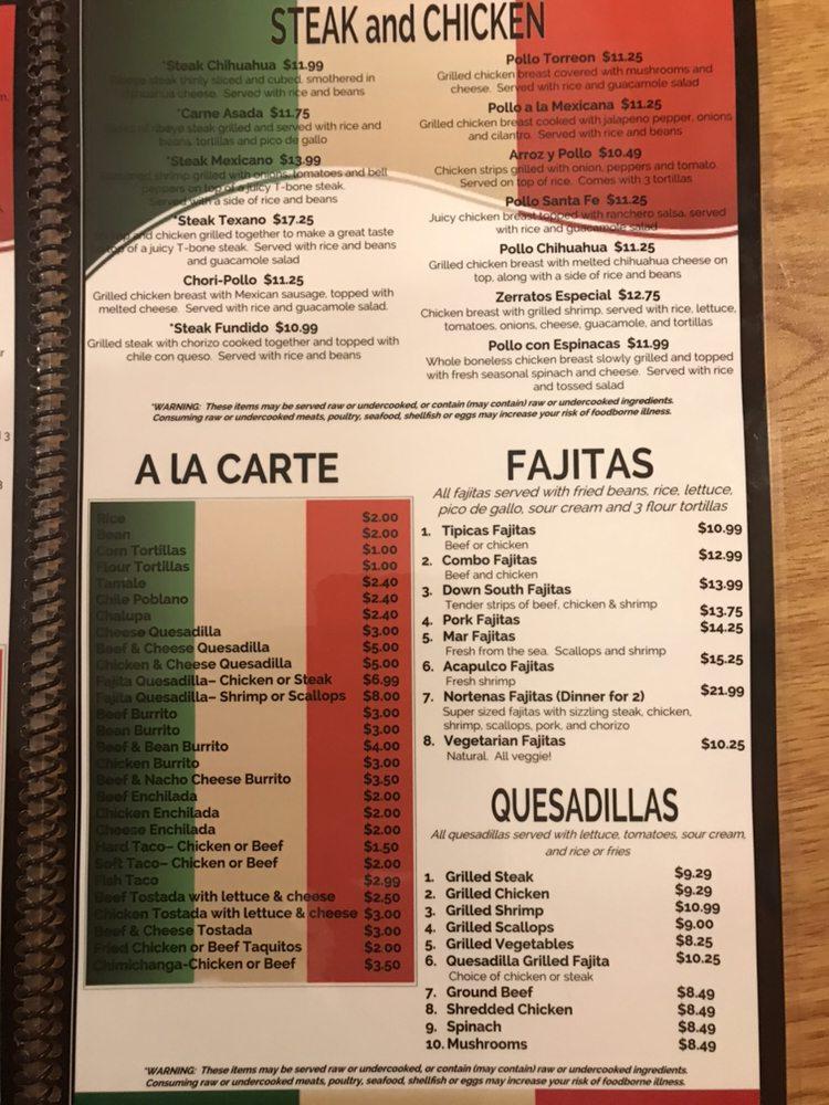 Carta de Agavero Mexican Restaurant, Cuyahoga Falls