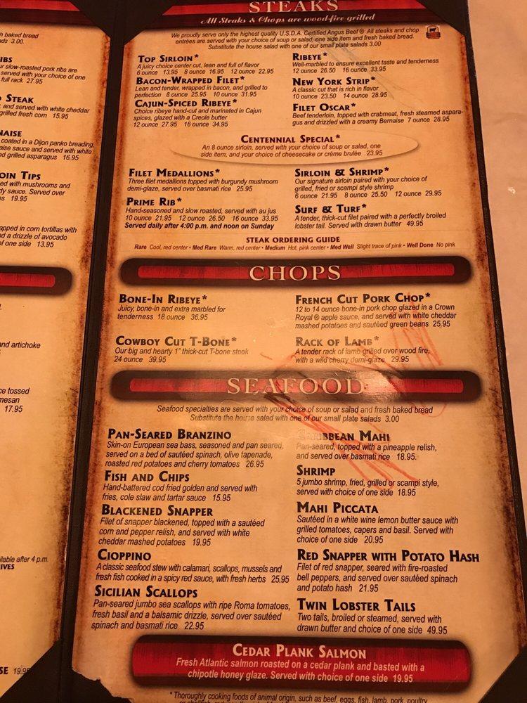 Menu at FireRock Steakhouse, Las Vegas, Centennial Center Blvd