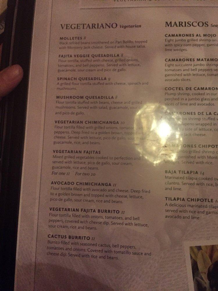 Menu at Frida's Mexican Restaurant, Collierville