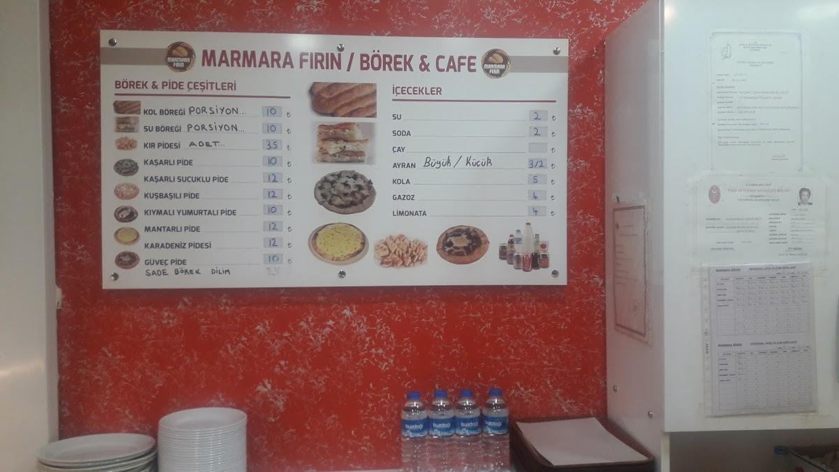 Menu at Marmara Börek cafe, Adalar