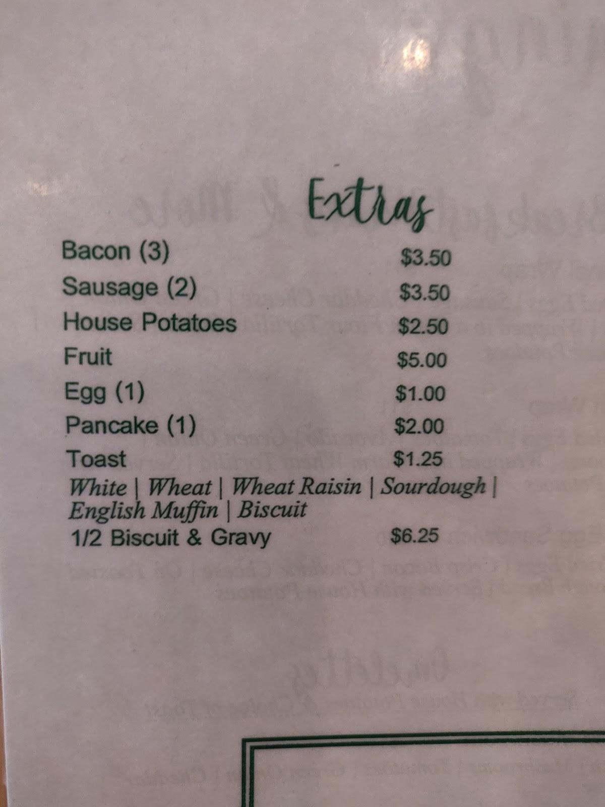 Menu at The Courtyard Cafe & Bakery, Fallon