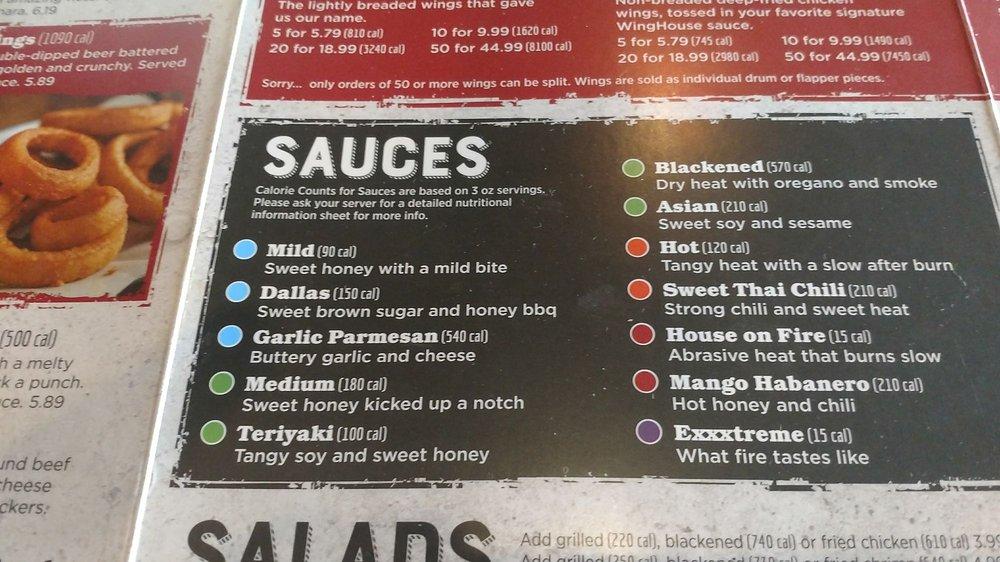 Carta de WingHouse Bar & Grill, Largo, Ulmerton Rd