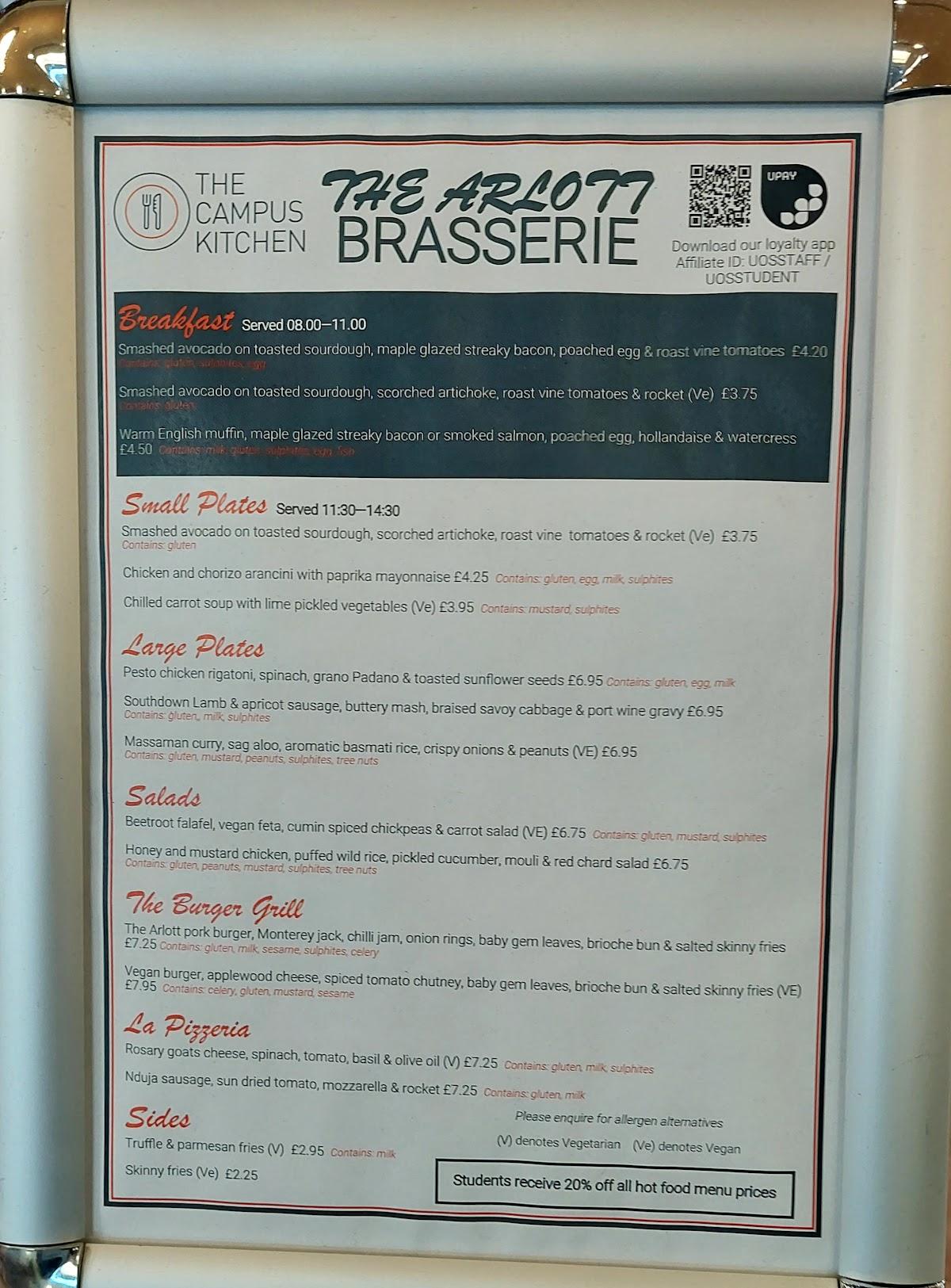 Menu at Arlott Restaurant (38), Southampton