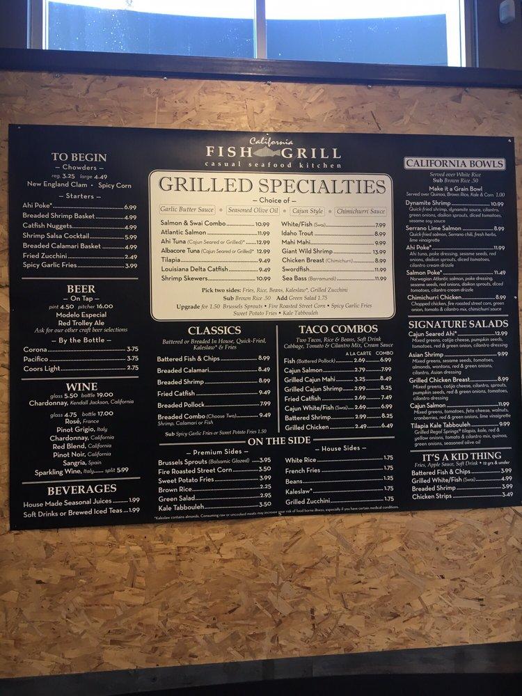 Menu at California Fish Grill restaurant, Cerritos, South St