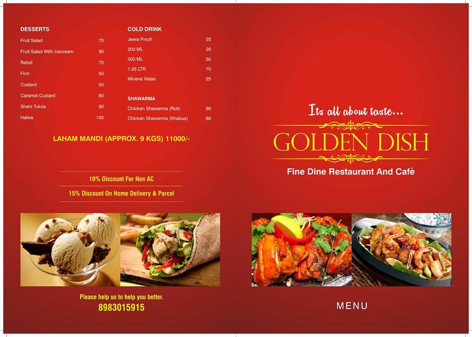 Menu at Golden Dish Family Restaurant, Borlipanchatan
