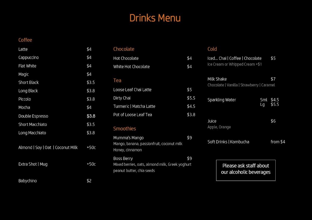 Menu at HomeGround Cremorne cafe, Cremorne