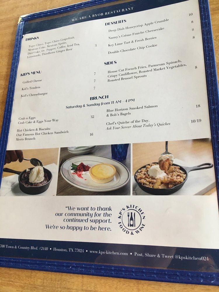 Menu at KP's Kitchen restaurant, Spring Valley Village, Interstate 10 ...