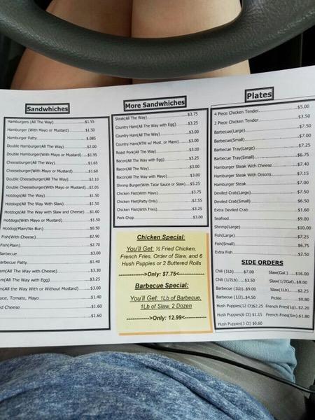 Menu at Merritt's Burger House fast food, Wilmington