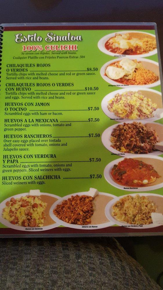 Carta del restaurante Productos El Sinaloense, South Gate