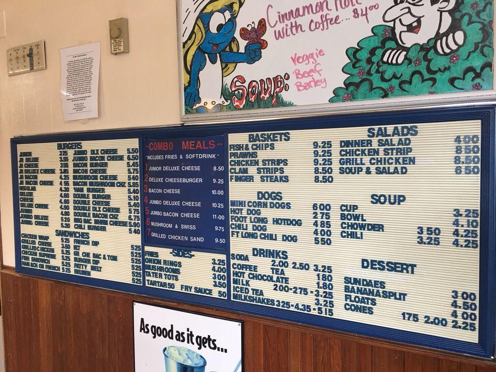 Menu at Bill & Bea's Drive In restaurant, Centralia