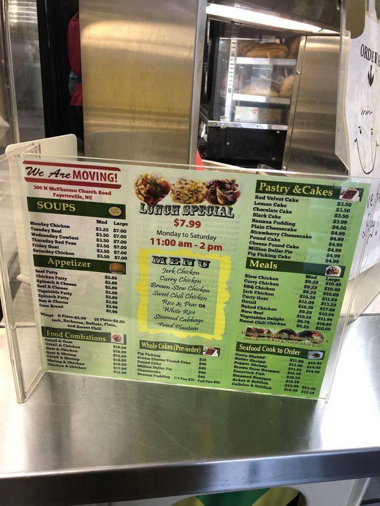 Menu at Jamaican Vibez( now open) place order on website for pick up ...