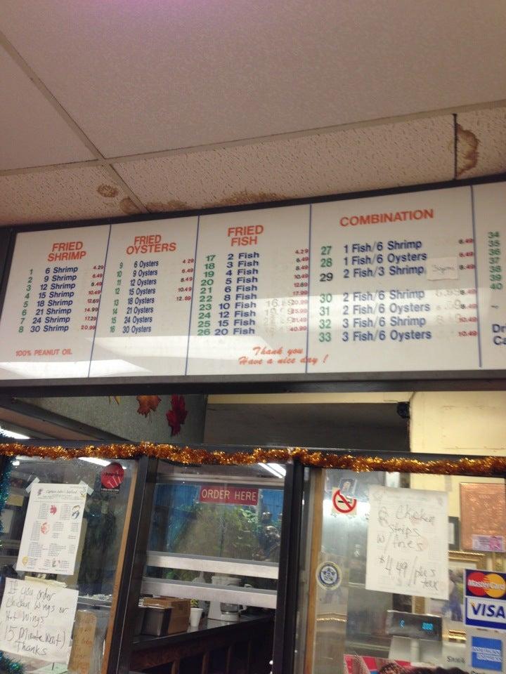 Menu at John's Seafood restaurant, Shreveport, Linwood Ave
