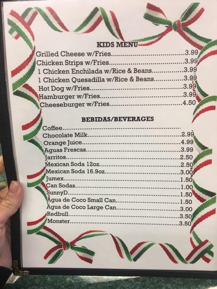 Menu at El Angel Authentic Mexican Restaurant, Springfield