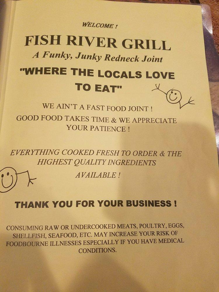 Menu at Fish River Grill restaurant, Gulf Shores