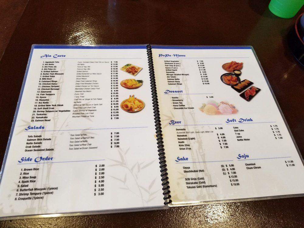 Menu at Kikuya Restaurant, Honolulu, 1315 N King St