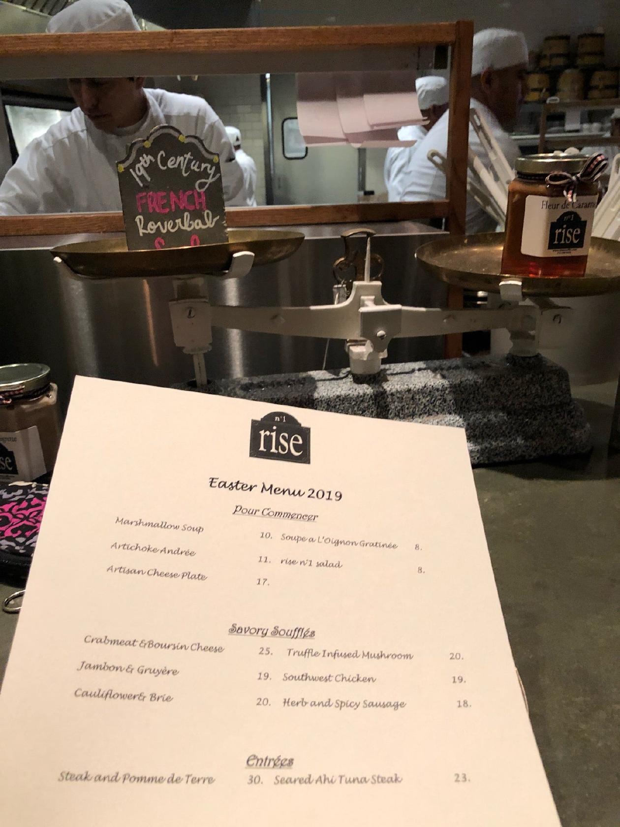 Menu at rise soufflé - Dallas pub & bar, Dallas