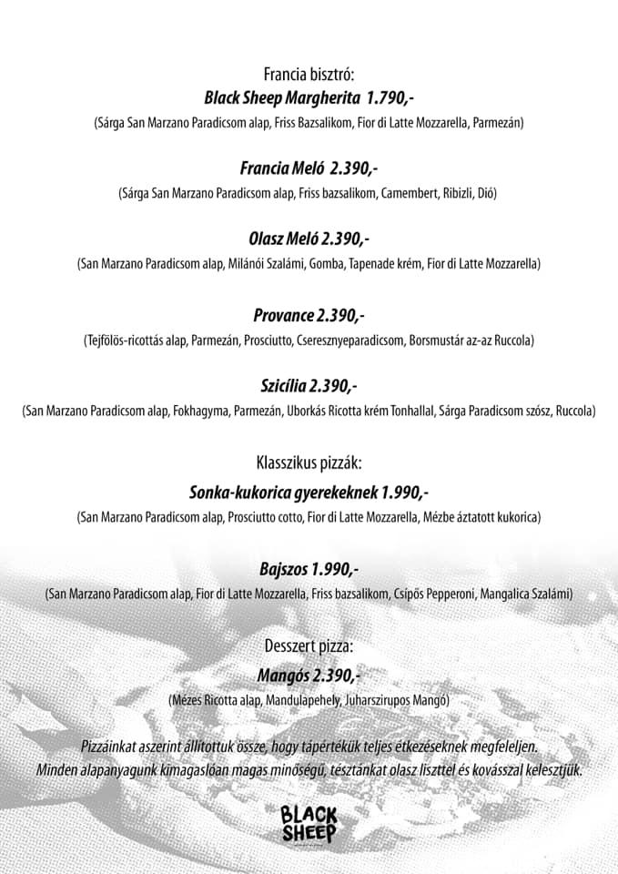Menu at Black Sheep Microroastery & Coffee cafe, Debrecen