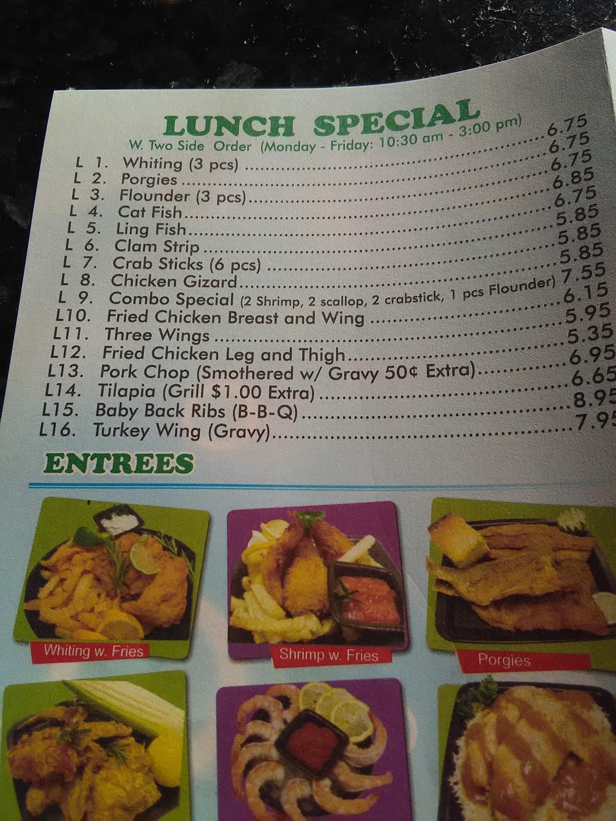 Menu at Blue Bay restaurant, Philadelphia, City Ave