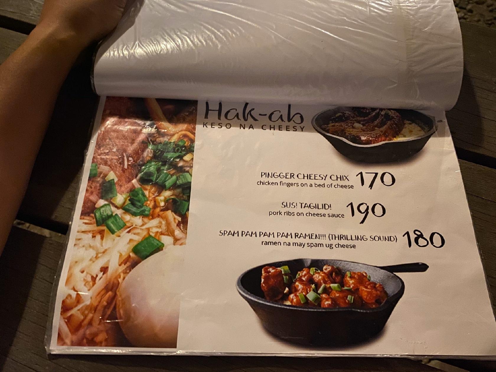 Menu at Hak-Ab pub & bar, Zamboanga, Crispin Atilano St. Tetuan