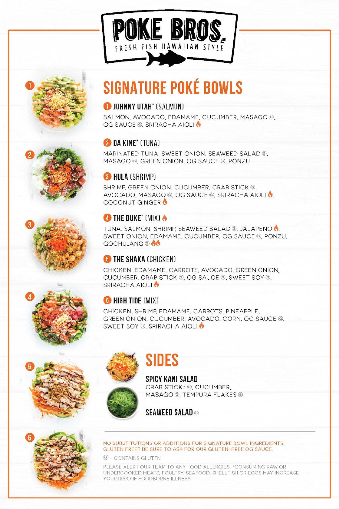 Menu at Poke Bros. pub & bar, Crown Point