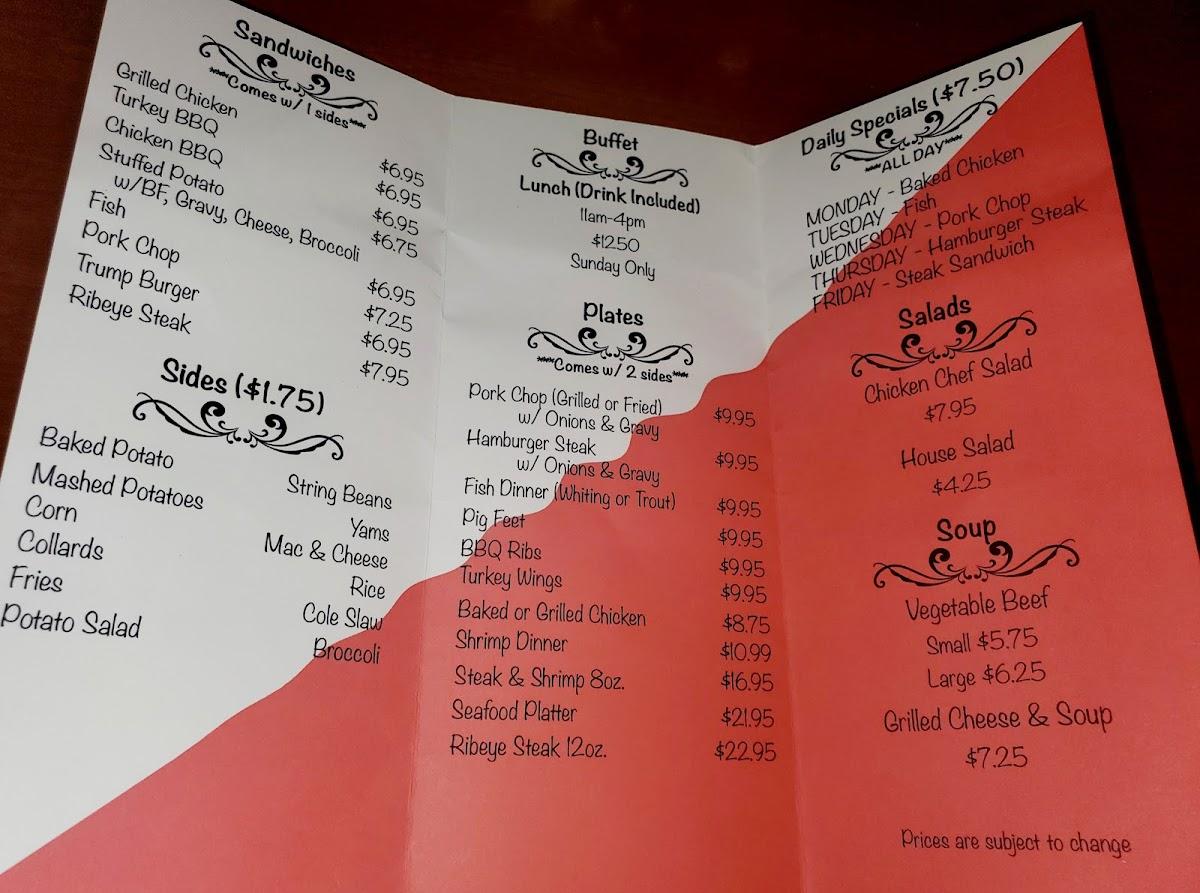 Menu at Trumps Restaurant 2, Plymouth