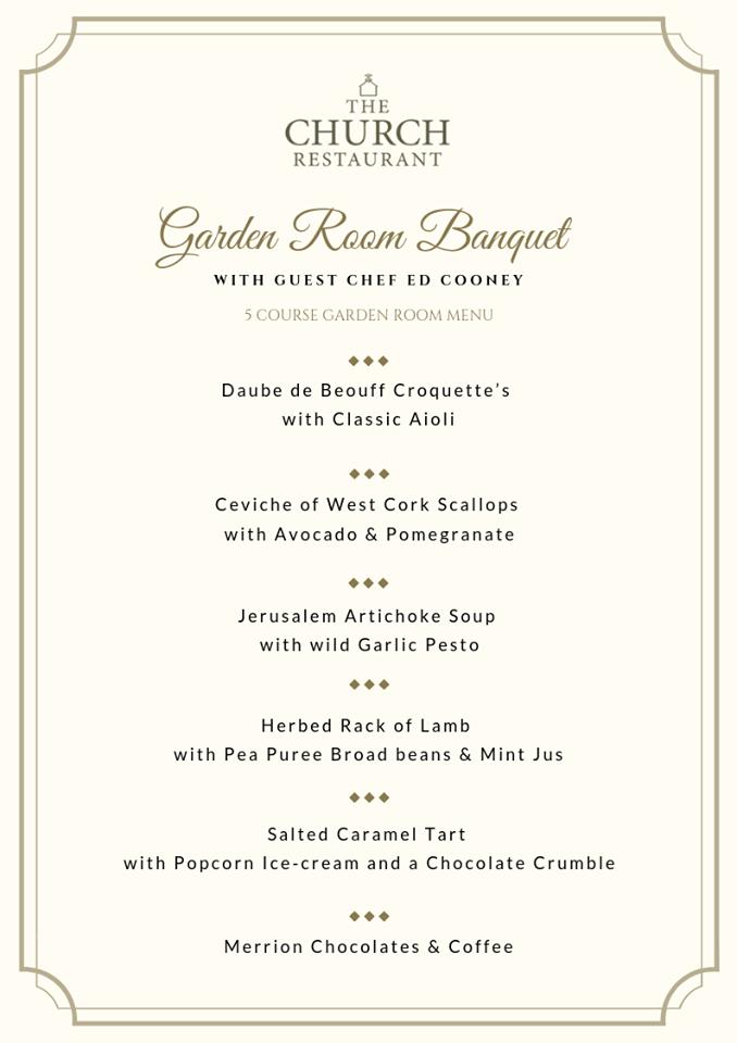 Menu at Church Restaurant, Skibbereen