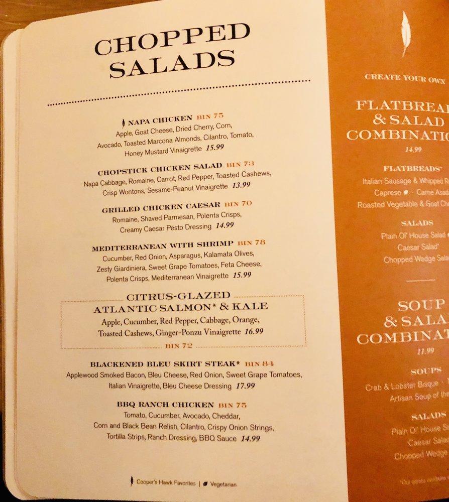 Menu at Cooper's Hawk Winery & Restaurant- Virginia Beach, Virginia Beach