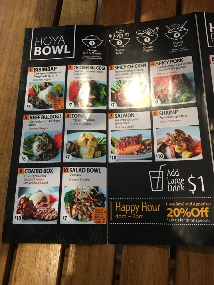Menu at Hoya Korean Kitchen restaurant, Fort Worth