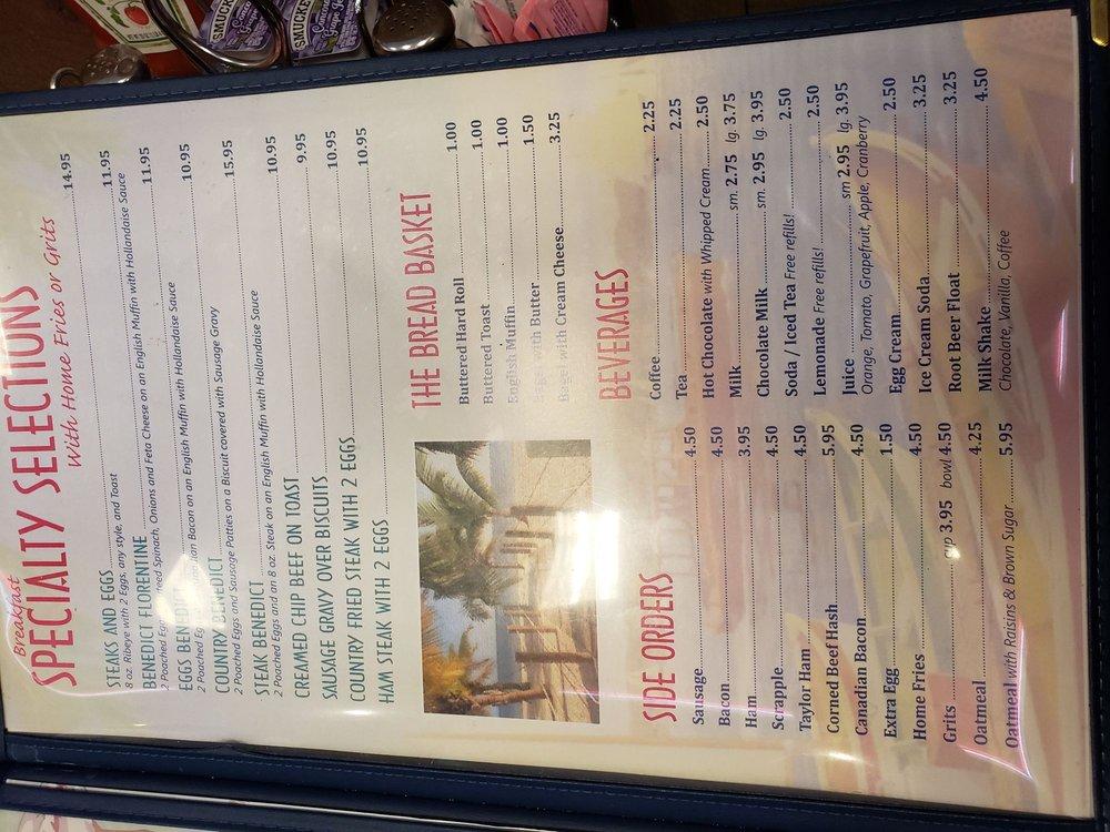 Menu at Key West Diner restaurant, Stuart, NW Federal Hwy
