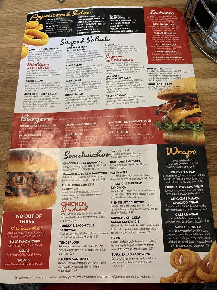 Menu at Westside Diner restaurant, West Lafayette