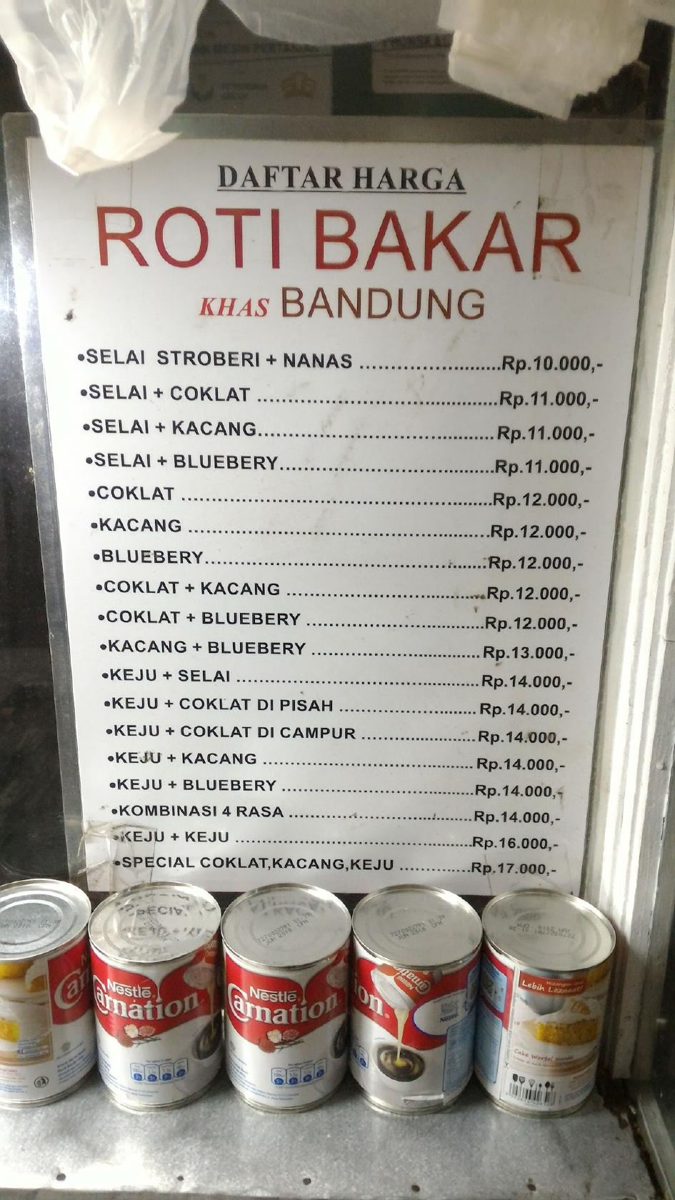 Menu at Roti Bakar Codo restaurant, Sananrejo, VPCG+Q5X