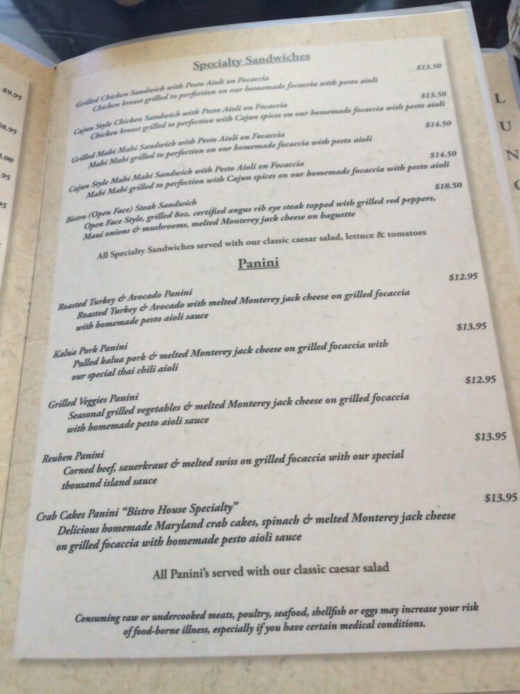 Menu at Kula Bistro restaurant, Kula