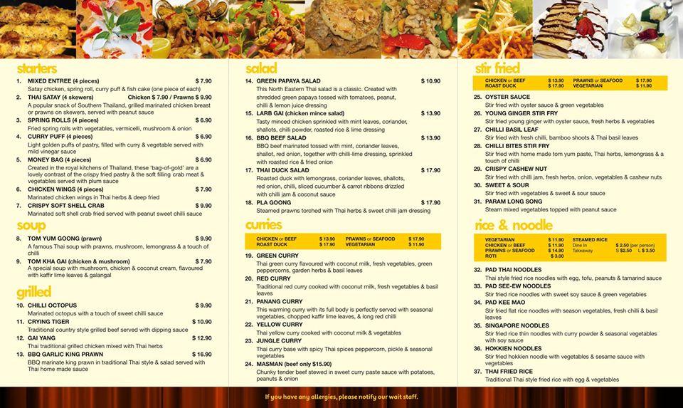 Menu at Thai Chilli Bites restaurant, Northmead, G3/2-6 Campbell St